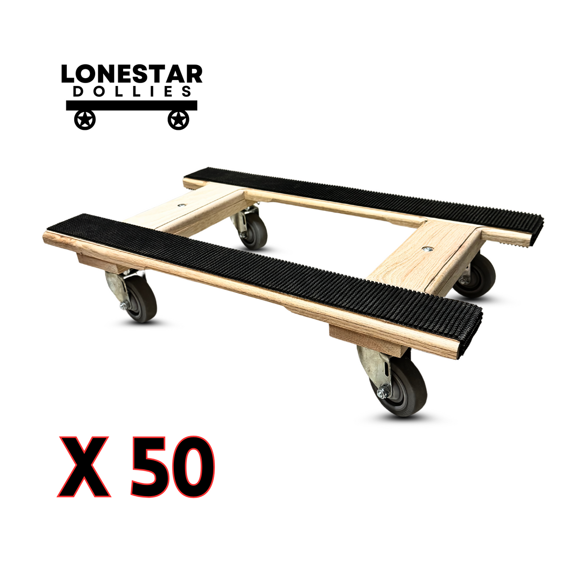 50-Pack Solid Oak Movers Dolly - Bulk Wholesale | CasterHQ — Lonestar ...